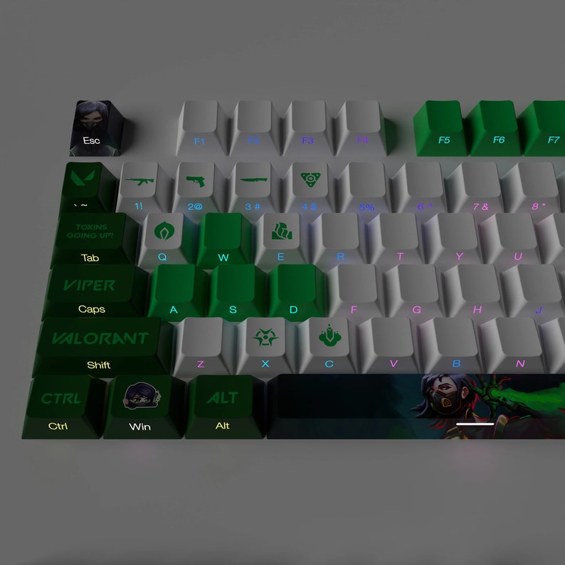 Valorant Viper Keycaps / Variations: 14 Keys, 29 Keys, Full Set ...