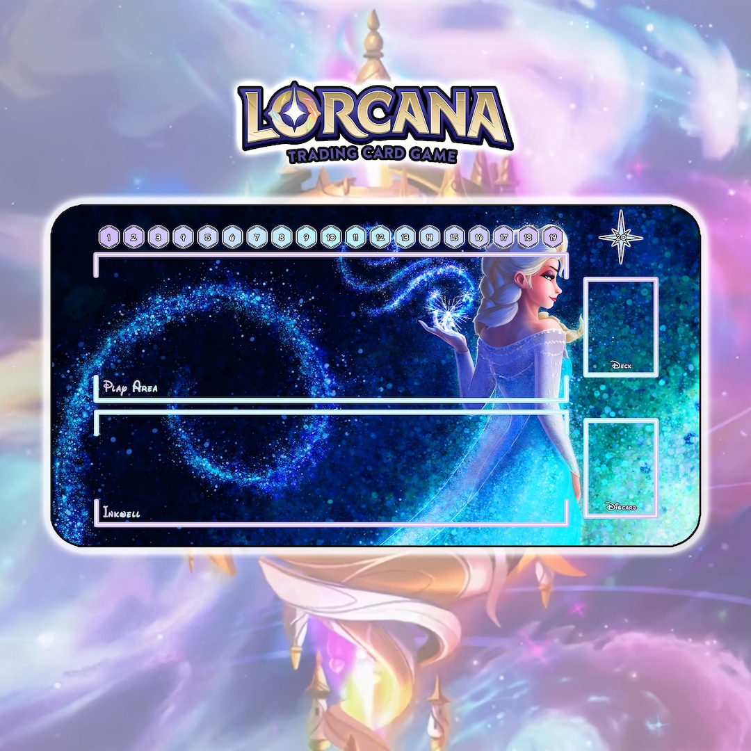 Playmat Frozen - Elsa TCG Lorcana / 24"x14" Inches (600x350x2mm) - Etsy