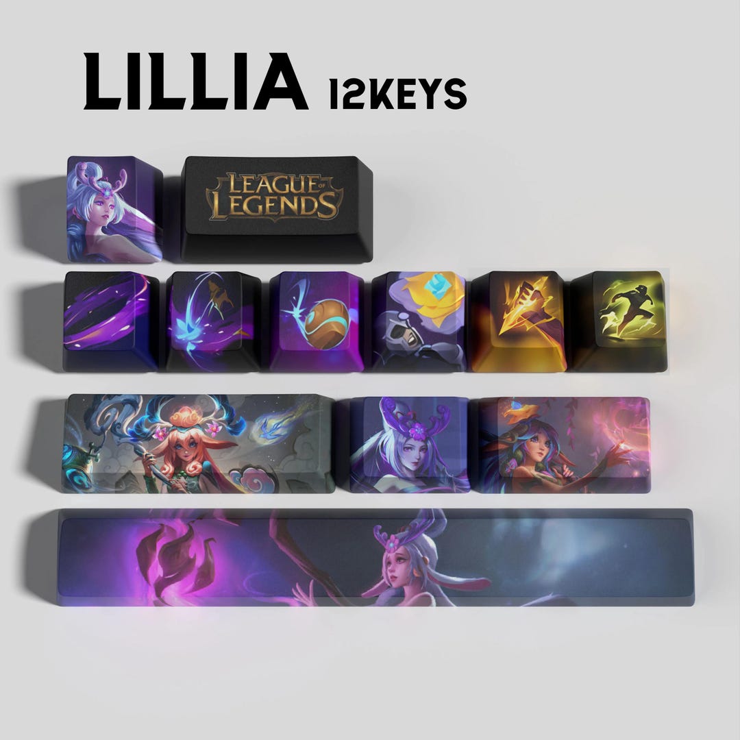 Lillia - Keycaps League of Legends 12 PCS + 1 Free Keycap Extractor ...