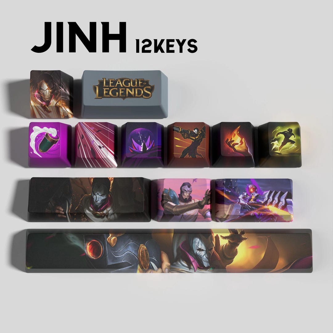 Jhin - Keycaps League of Legends 12 PCS + 1 Free Keycap Extractor / OEM ...