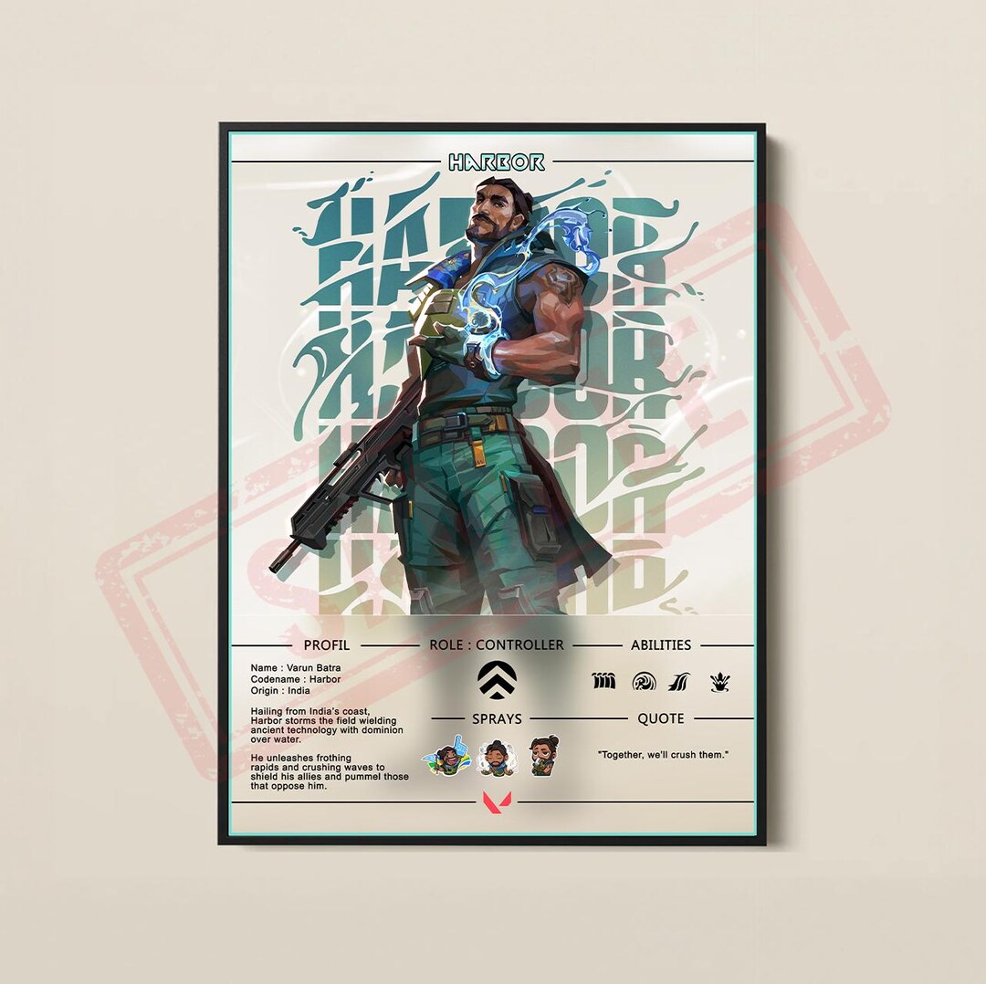 Poster Valorant Harbor - Vintage Canvas Cloth Photo Print Gaming Poster ...