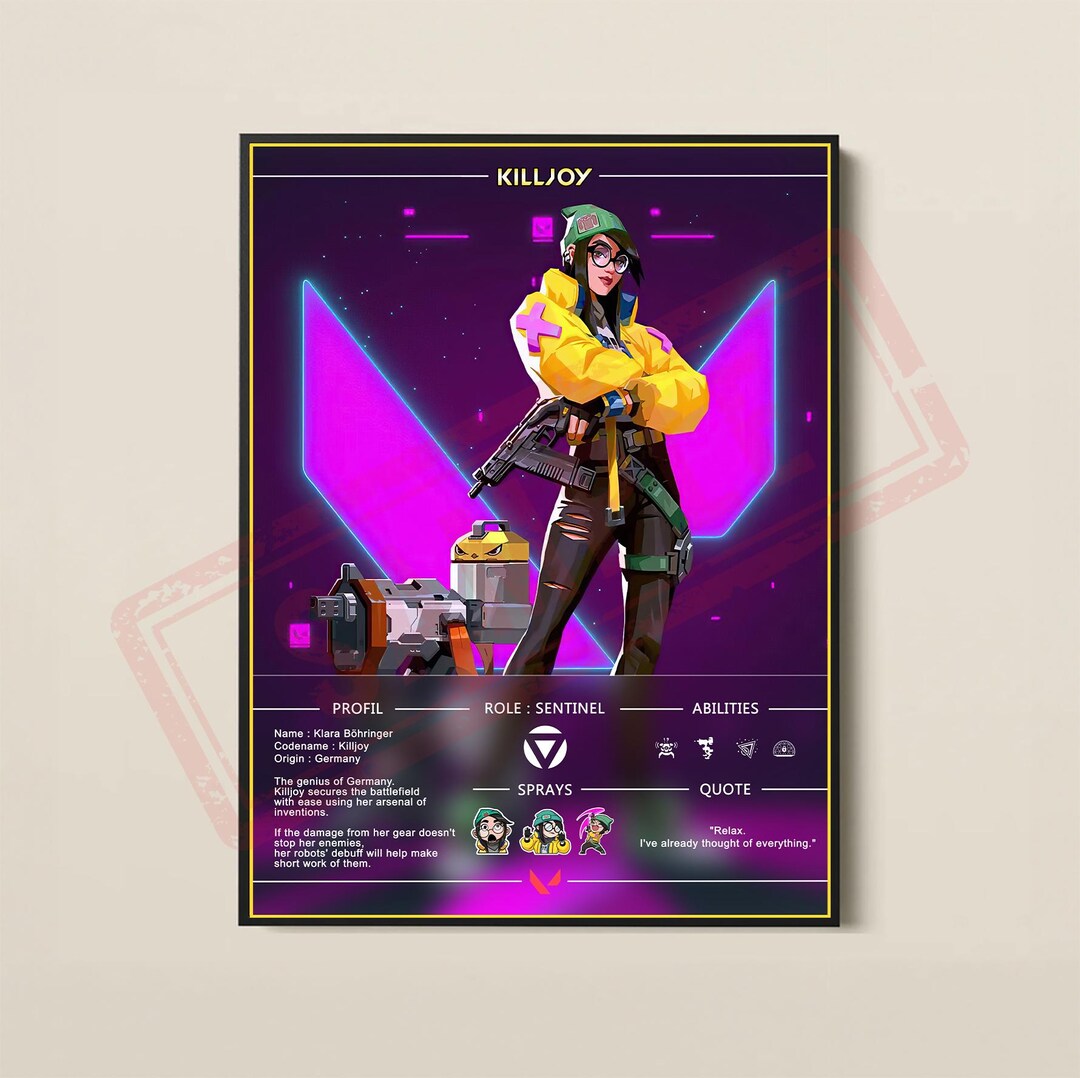 Poster Valorant Killjoy - Vintage Canvas Cloth Photo Print Gaming ...