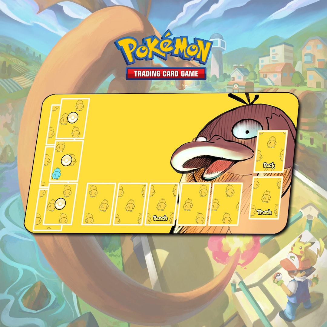 Playmat Psyduck TCG Pokemon / 600x350x2mm 24x14inch - Etsy