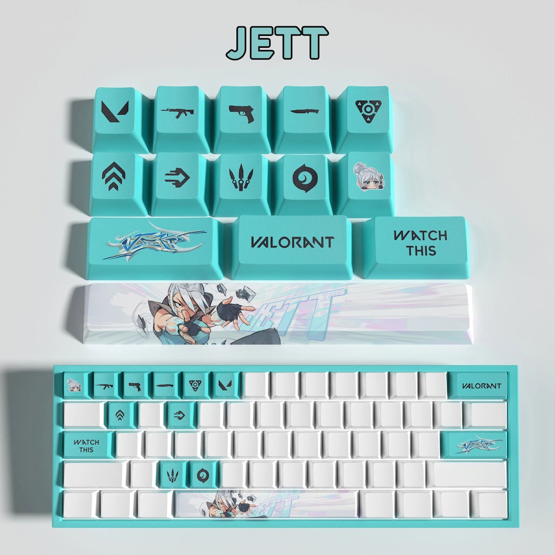 Valorant Jett Keycaps / Variations: 14 Keys, 29 Keys, Full Set ...