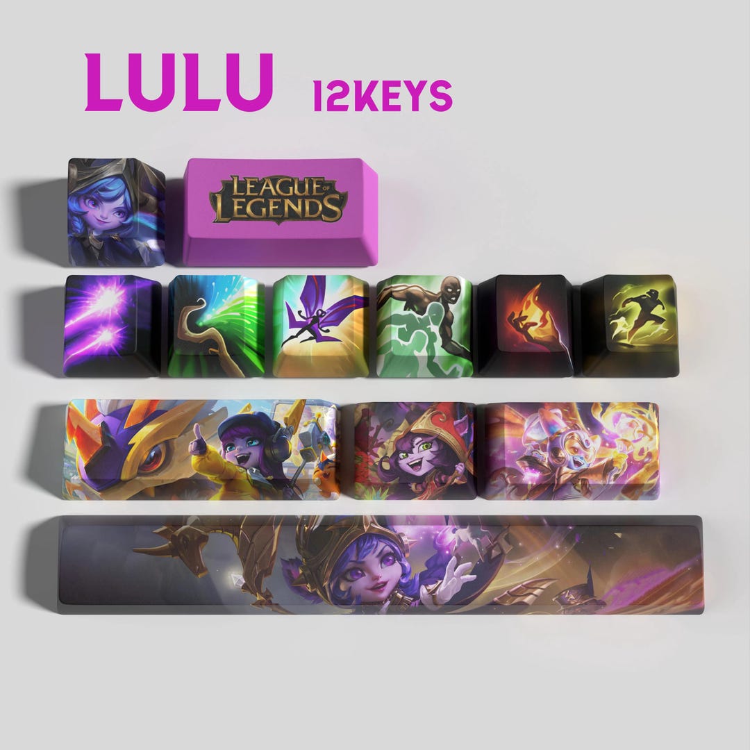 Lulu - Keycaps League of Legends 12 PCS + 1 Free Keycap Extractor / OEM ...