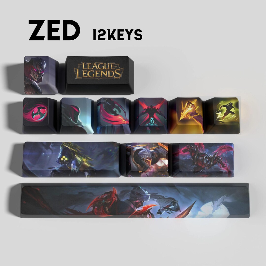 Zed - Keycaps League of Legends 12 PCS + 1 Free Keycap Extractor / OEM ...