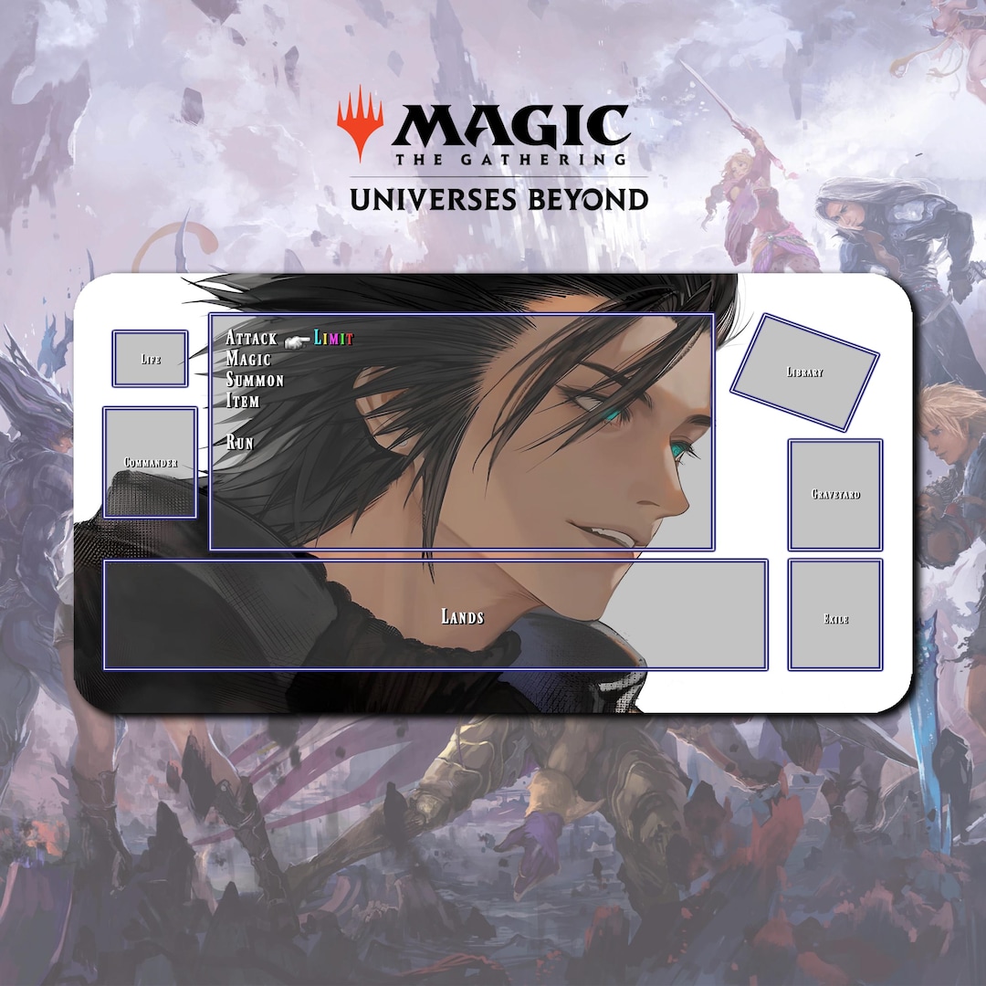 Playmat Zack - MTG X FF TCG / 24"x14" Inches (600x350x2mm) - Etsy