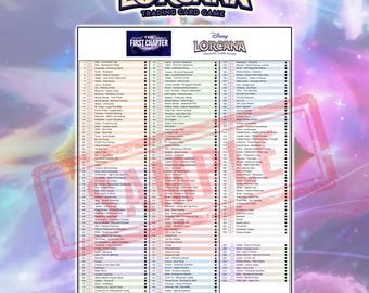 Lorcana - the First Chapter Card List - Etsy