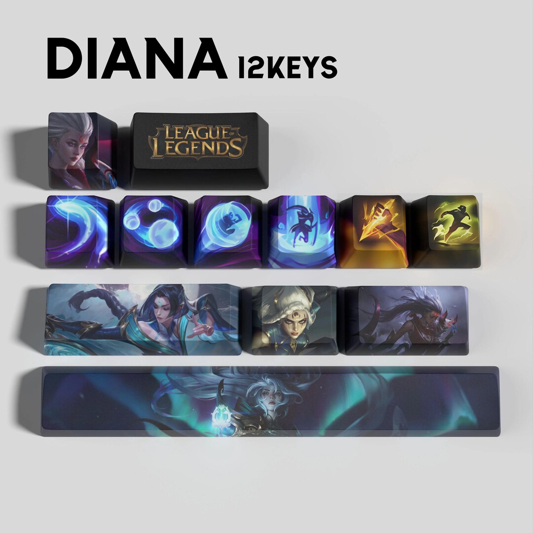 Diana - Keycaps League of Legends 12 PCS + 1 Free Keycap Extractor ...
