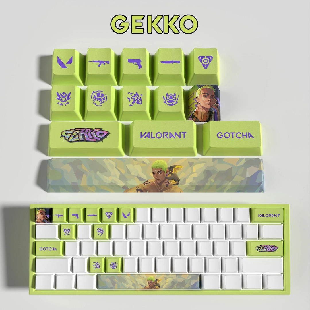 Valorant Gekko Keycaps / Variations: 14 Keys, 29 Keys, Full Set ...