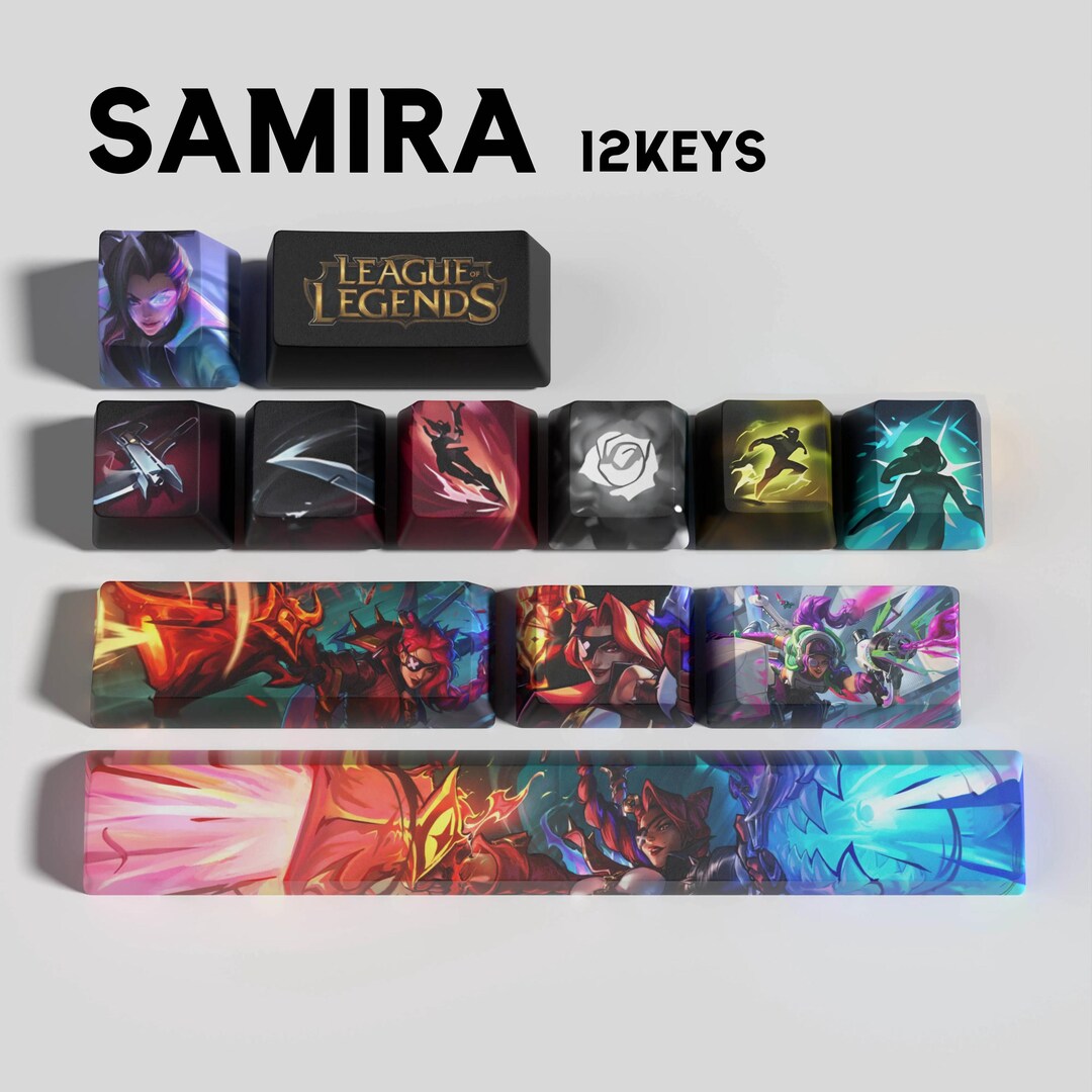 Samira - Keycaps League of Legends 12 PCS + 1 Free Keycap Extractor ...