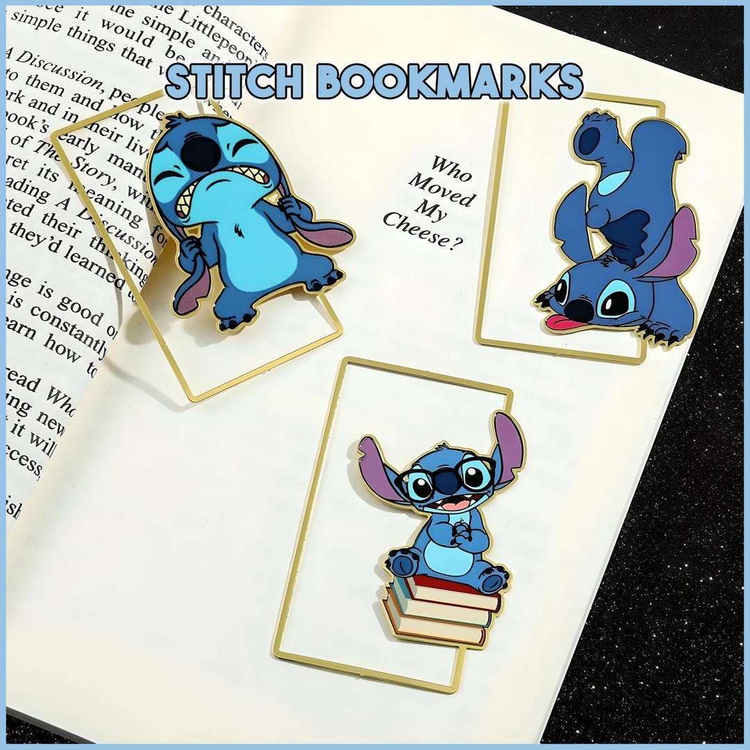 Cute Stitch, Angel, Multiple Model Bookmarks, Gold-plated Metal ...