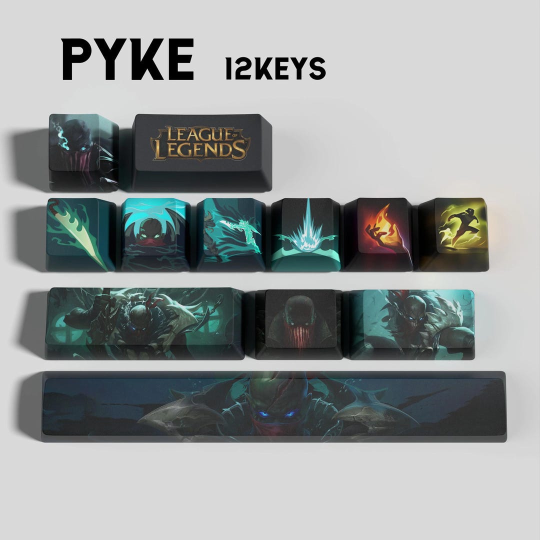 Pyke - Keycaps League of Legends 12 PCS + 1 Free Keycap Extractor / OEM ...