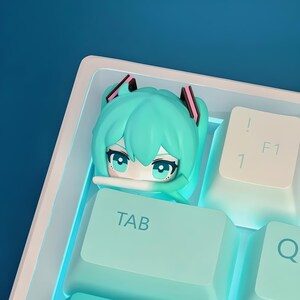 Hatsune Miku Cute Keycaps - Handmade Cherry MX Keycaps for Custom ...