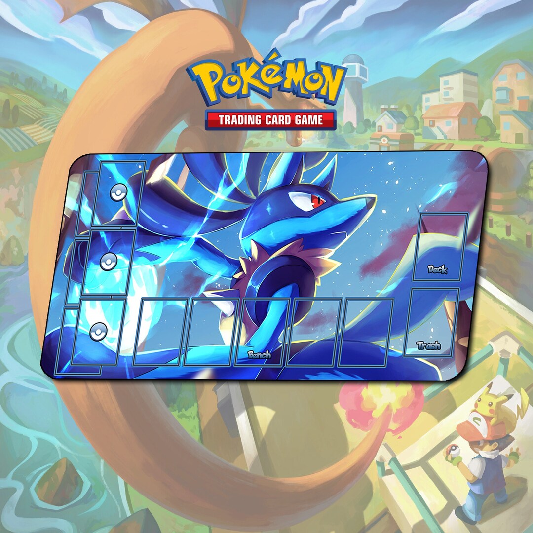 Playmat Lucario TCG Pokemon / 600x350x2mm 24x14inch - Etsy