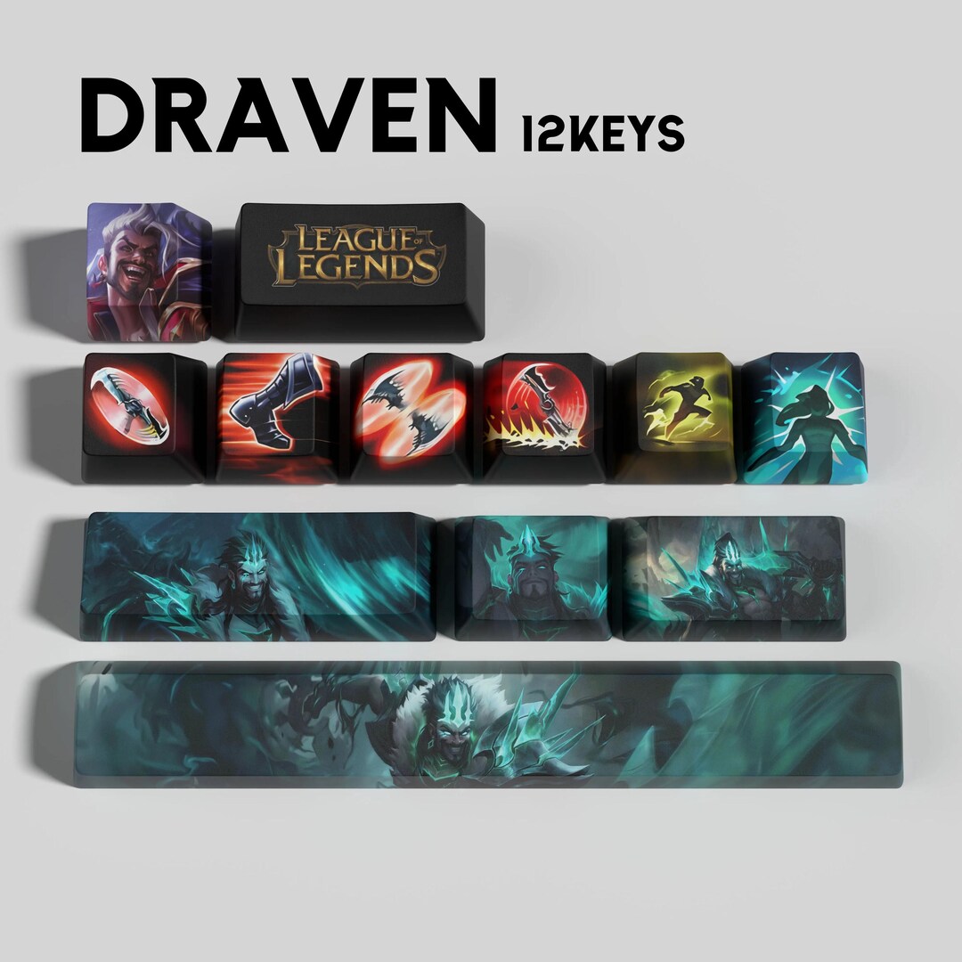 Draven - Keycaps League of Legends 12 PCS + 1 Free Keycap Extractor ...