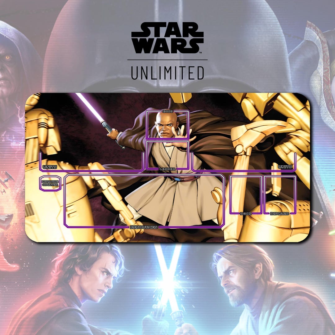 Playmat Mace Windu TCG Star Wars: Unlimited V2 / 24"x14" Inches ...