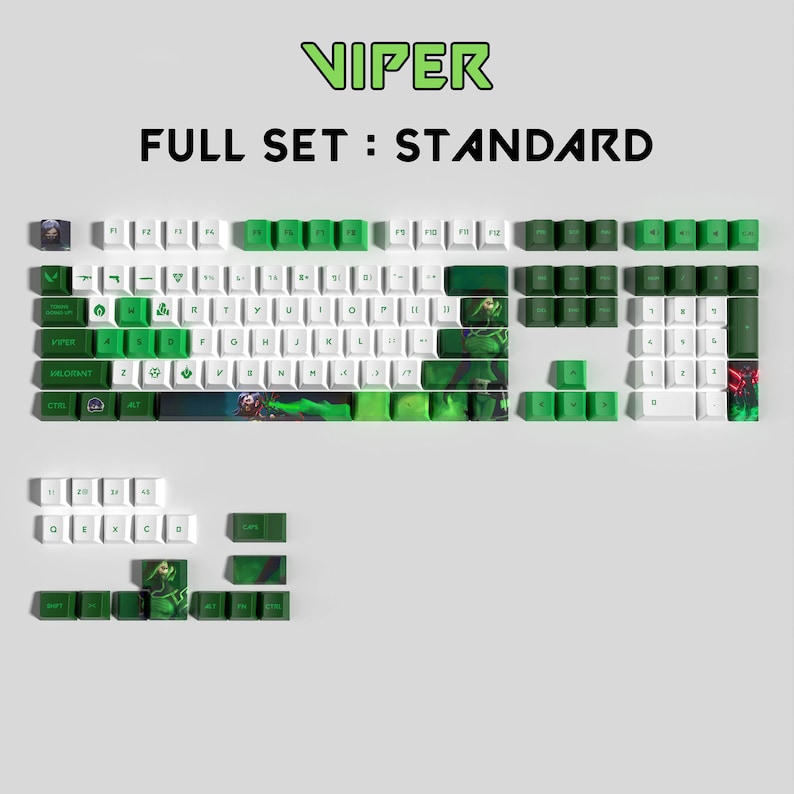 Valorant Viper Keycaps / Variations: 14 Keys, 29 Keys, Full Set ...
