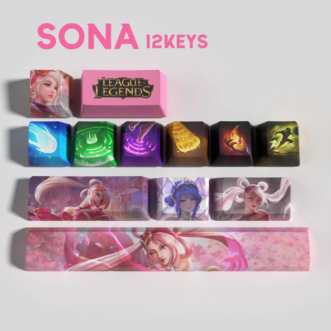 Sona - Keycaps League of Legends 12 PCS + 1 Free Keycap Extractor / OEM ...