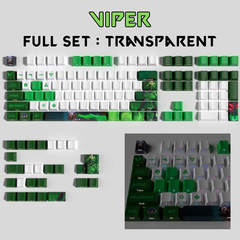 Valorant Viper Keycaps / Variations: 14 Keys, 29 Keys, Full Set ...