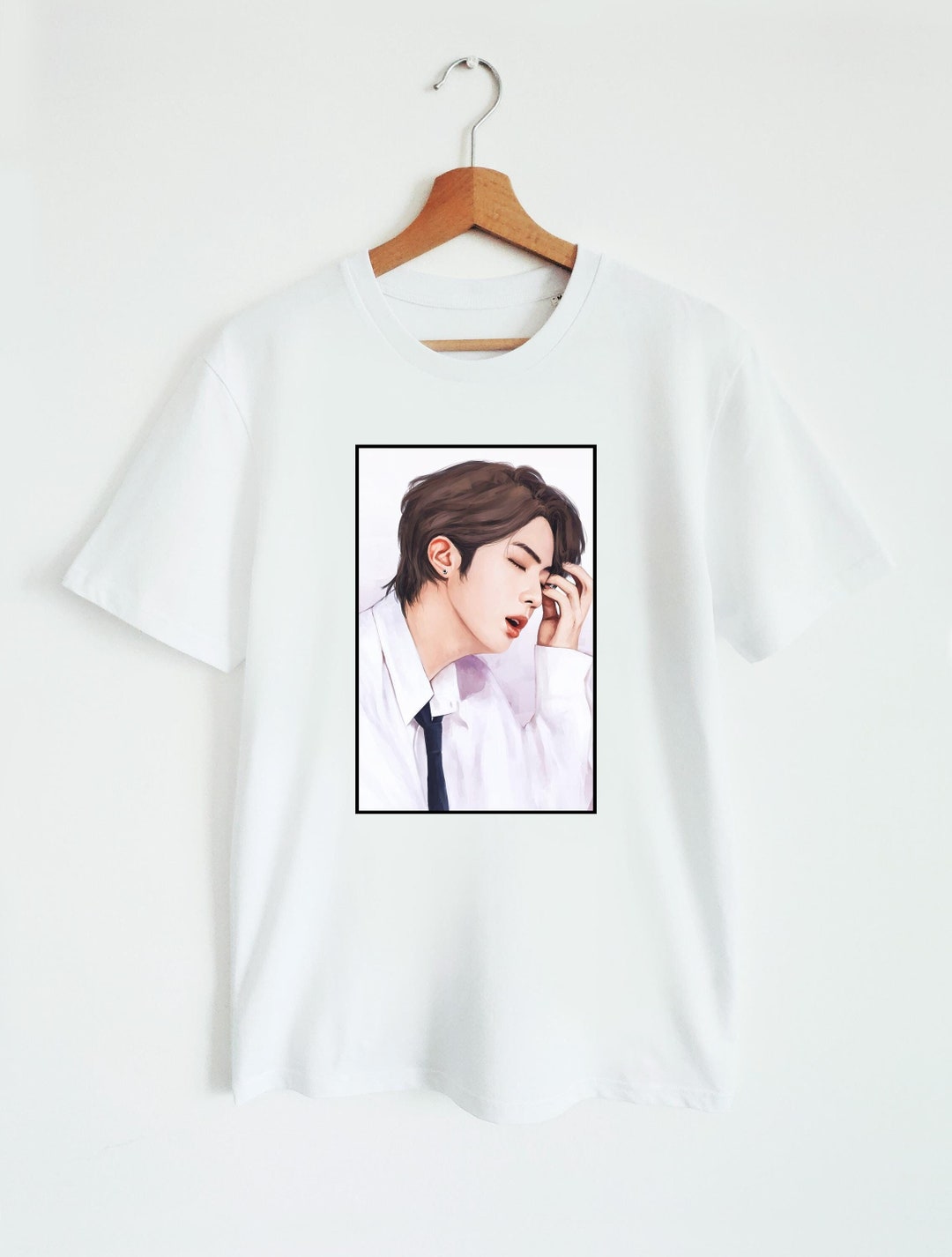 Tshirt White BTS Jin / KPOP - Etsy