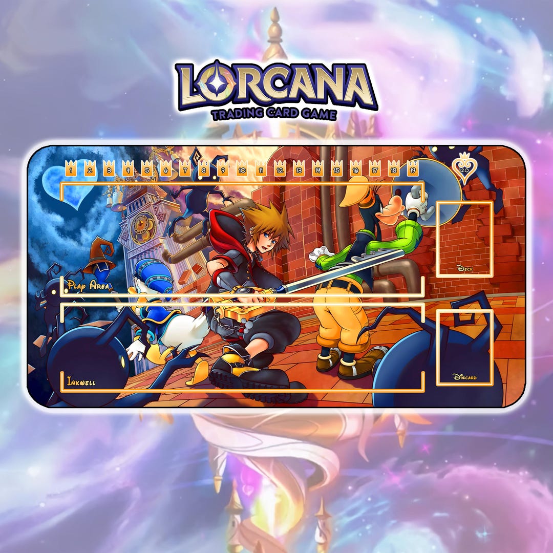 Playmat Traverse Town - TCG Lorcana X KH / 24"x14" Inches (600x350x2mm ...