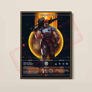 Poster Valorant Brimstone - Vintage Canvas Cloth Photo Print Gaming ...