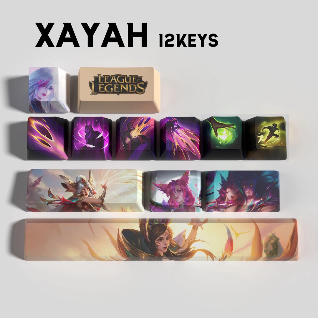 Xayah - Keycaps League of Legends 12 PCS + 1 Free Keycap Extractor ...