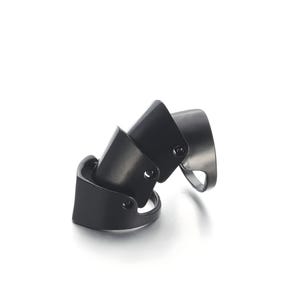 Nana Ring Silver / Black | Swirling Punk Gothic Rock Armor Knuckle ...