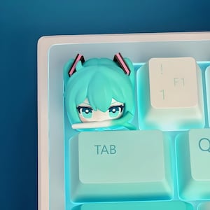 Hatsune Miku Cute Keycaps - Handmade Cherry MX Keycaps for Custom ...