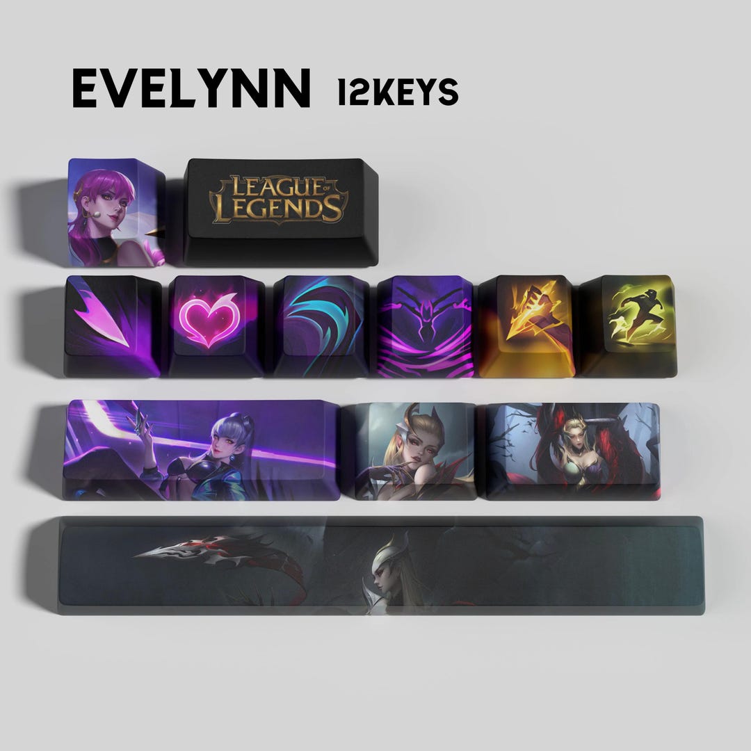 Evelynn - Keycaps League of Legends 12 PCS + 1 Free Keycap Extractor ...