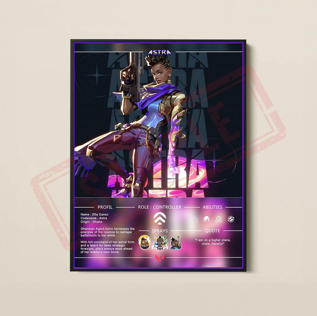 Poster Valorant Astra - Vintage Canvas Cloth Photo Print Gaming Poster ...