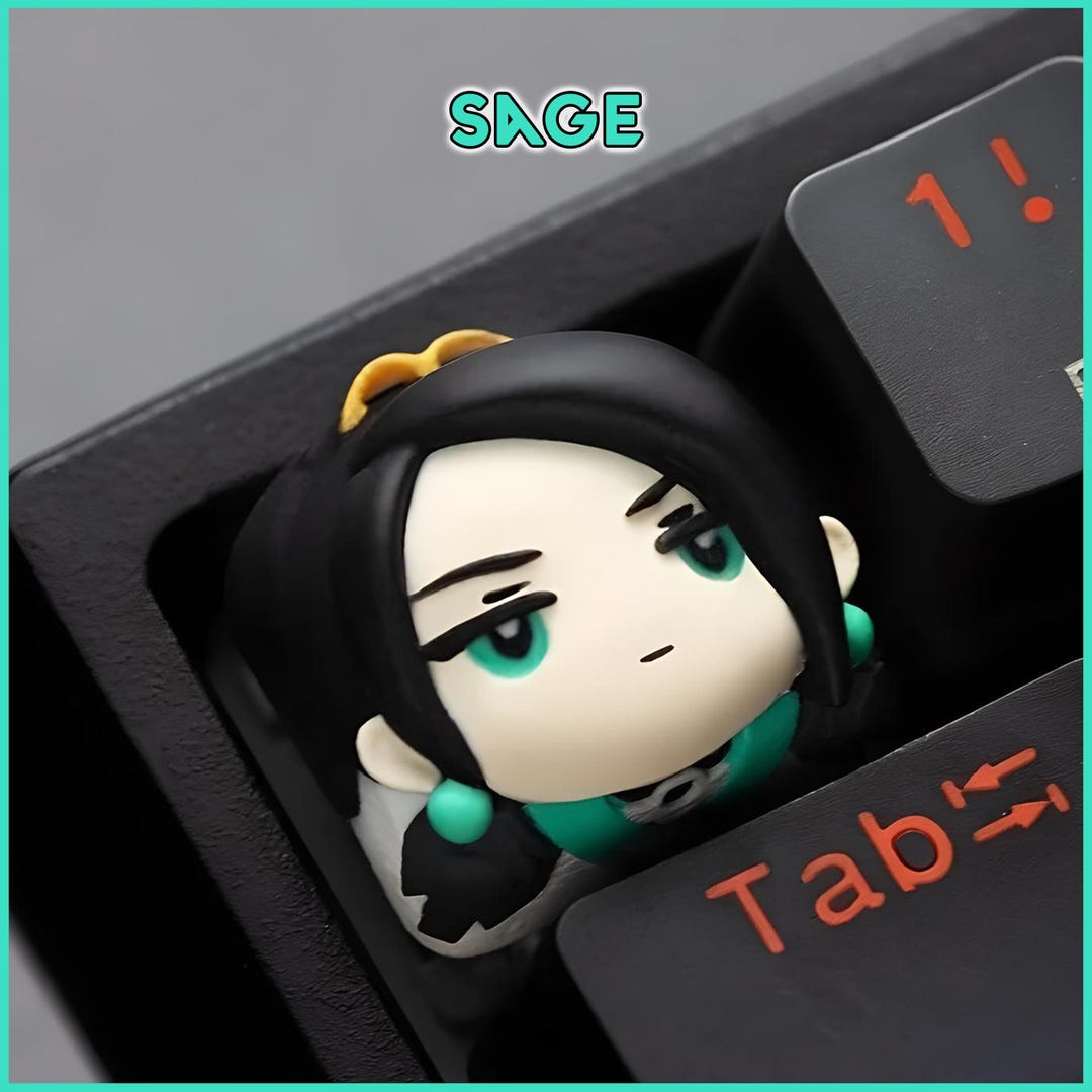 Sage Valorant Cute Keycaps / Mechanical Keyboard Keycaps / Only Keycaps ...