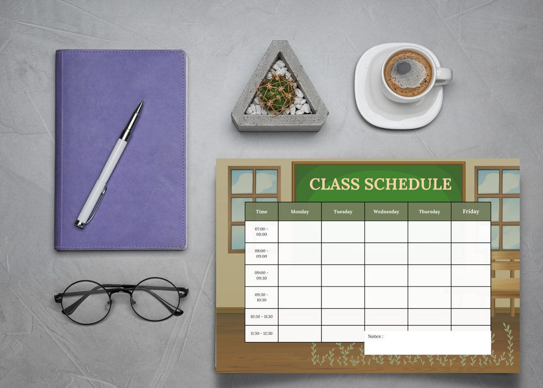 Printable Class Schedule Printable, Class Schedule, School Organizer ...