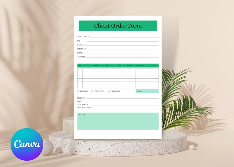 Order Form Template, Order Form Editable, Printable Small Business ...