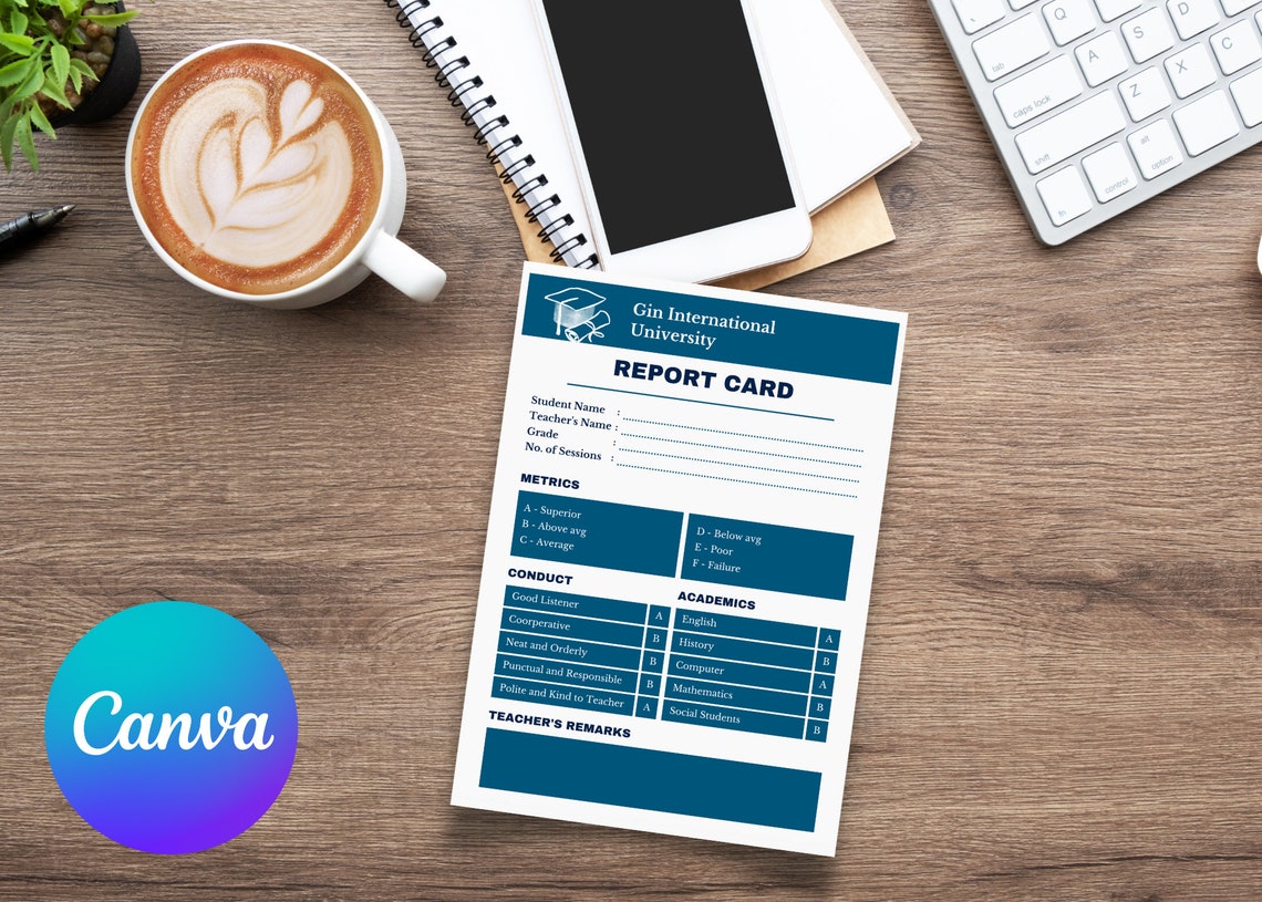 Printable Grade Card Template for Accurate School Grades and Progress ...