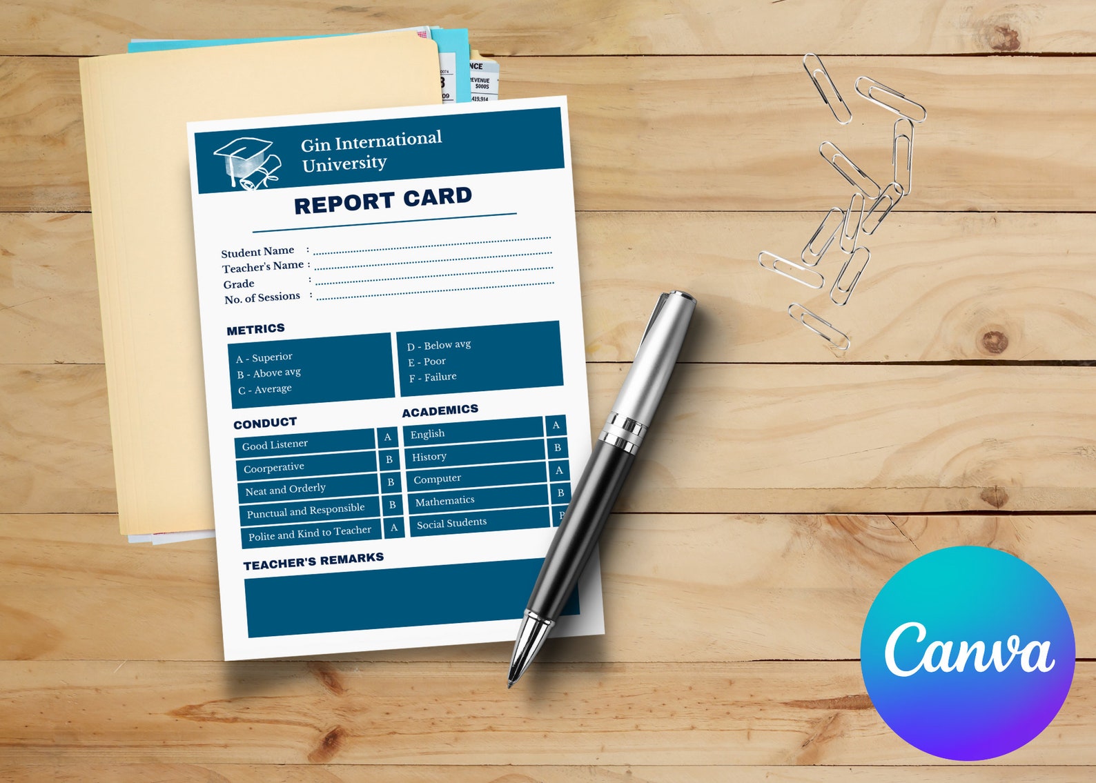 Printable Grade Card Template for Accurate School Grades and Progress ...