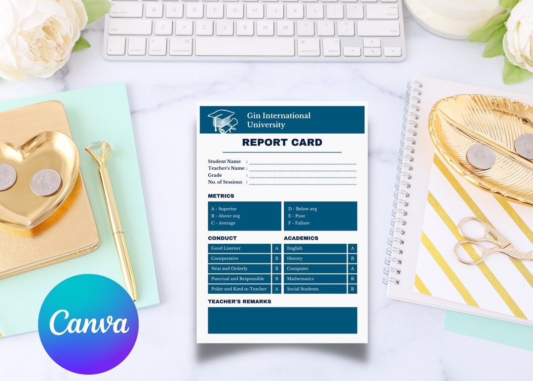 Printable Grade Card Template for Accurate School Grades and Progress ...