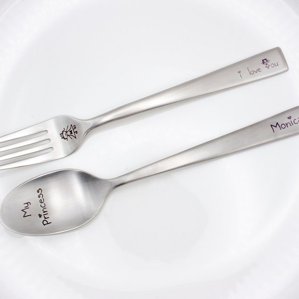 Kids Fork and Spoon Set - Etsy