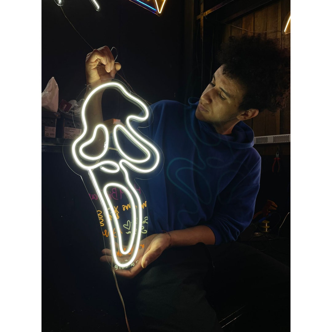 Scream Light Decor Ghost Face Neon Sign Lights Unique Gifts - Etsy