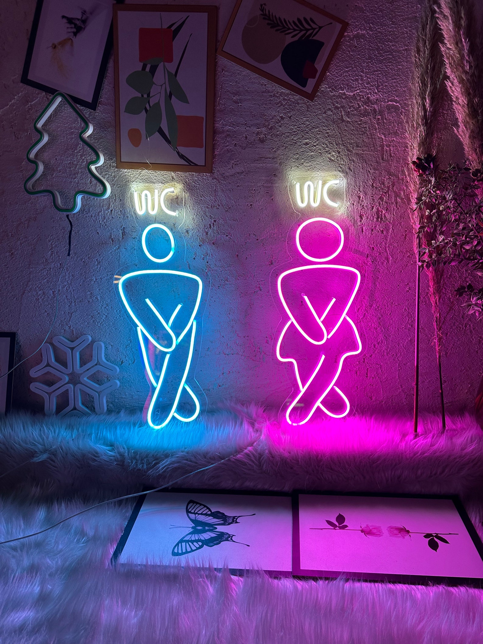 WC Restroom Neon Sign, Neon Sign for Coffee & Restaurant Bathroom ...