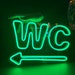 WC Restroom Neon Sign, Neon Sign for Coffee & Restaurant Bathroom ...