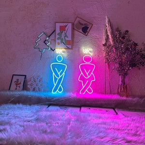 WC Restroom Neon Sign, Neon Sign for Coffee & Restaurant Bathroom ...