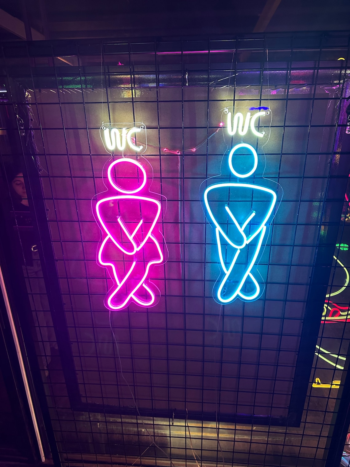 WC Restroom Neon Sign, Neon Sign for Coffee & Restaurant Bathroom ...