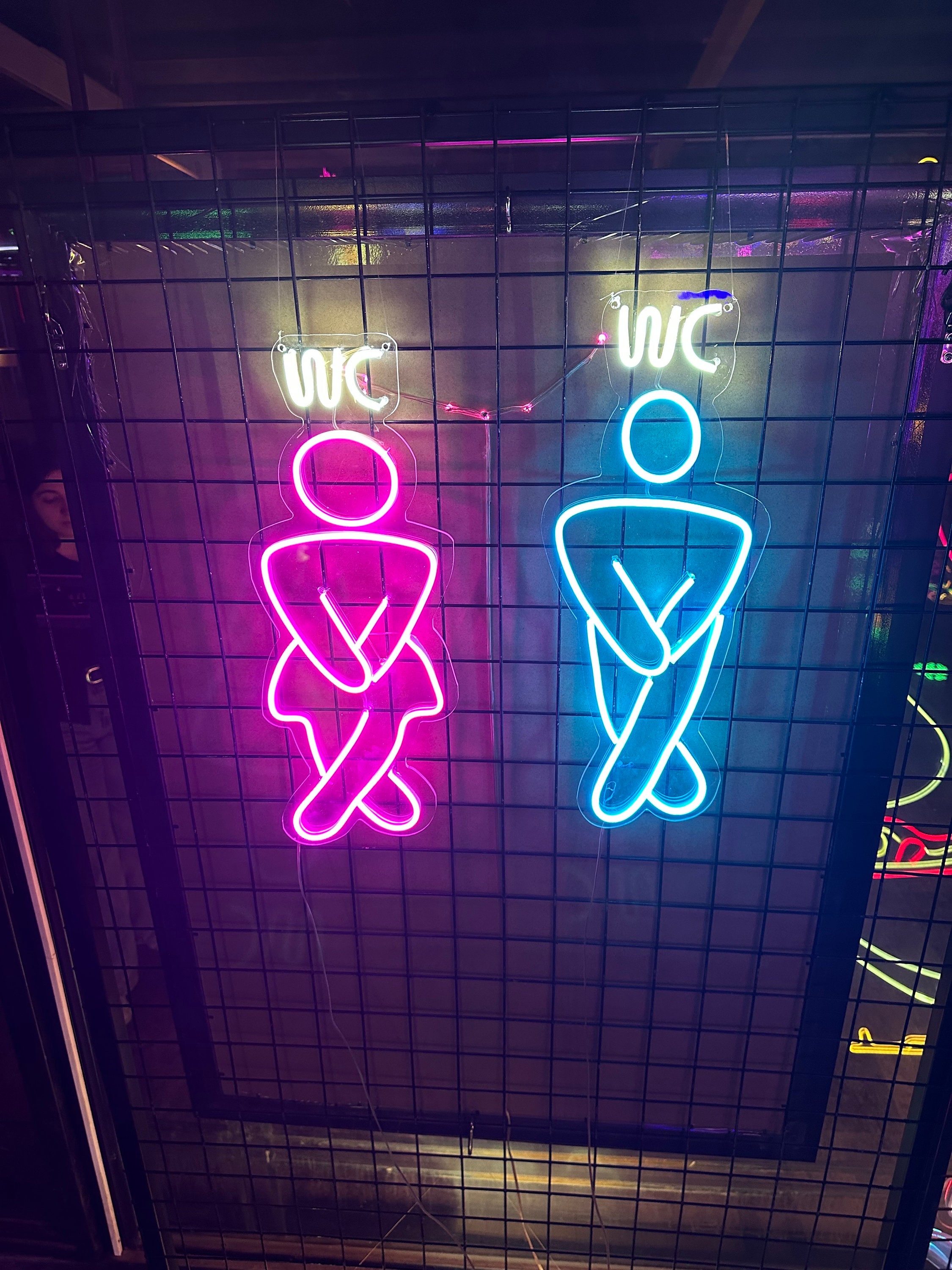 WC Restroom Neon Sign, Neon Sign for Coffee & Restaurant Bathroom ...