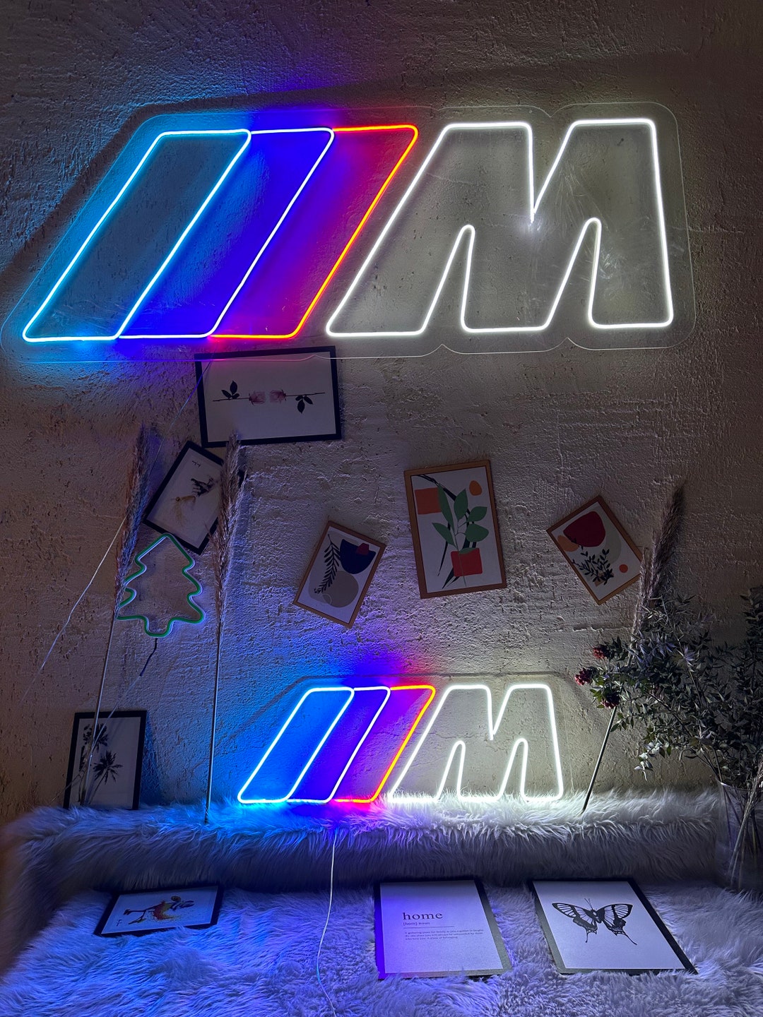 M Logo Car Neon Sign, Custom Car Neon Sign, Neon Sign for Garage, Car ...