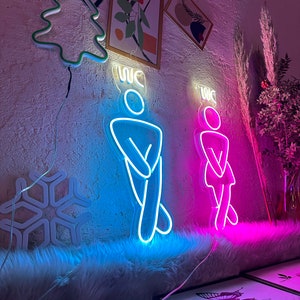 WC Restroom Neon Sign, Neon Sign for Coffee & Restaurant Bathroom ...