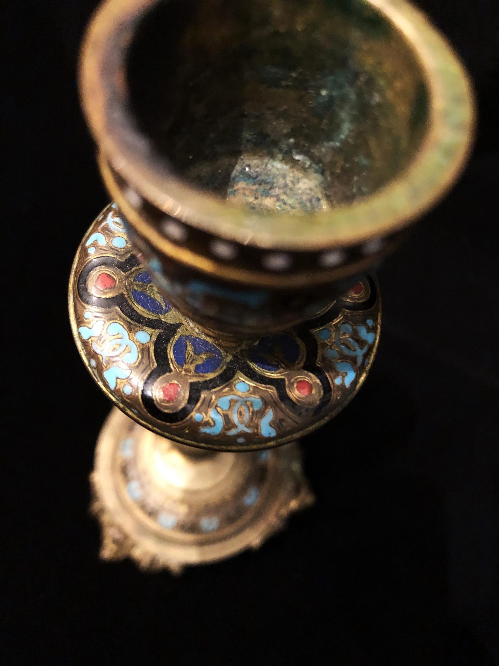 19th Century French Champleve Enamel and Gilt Bronze Candlestick - Etsy