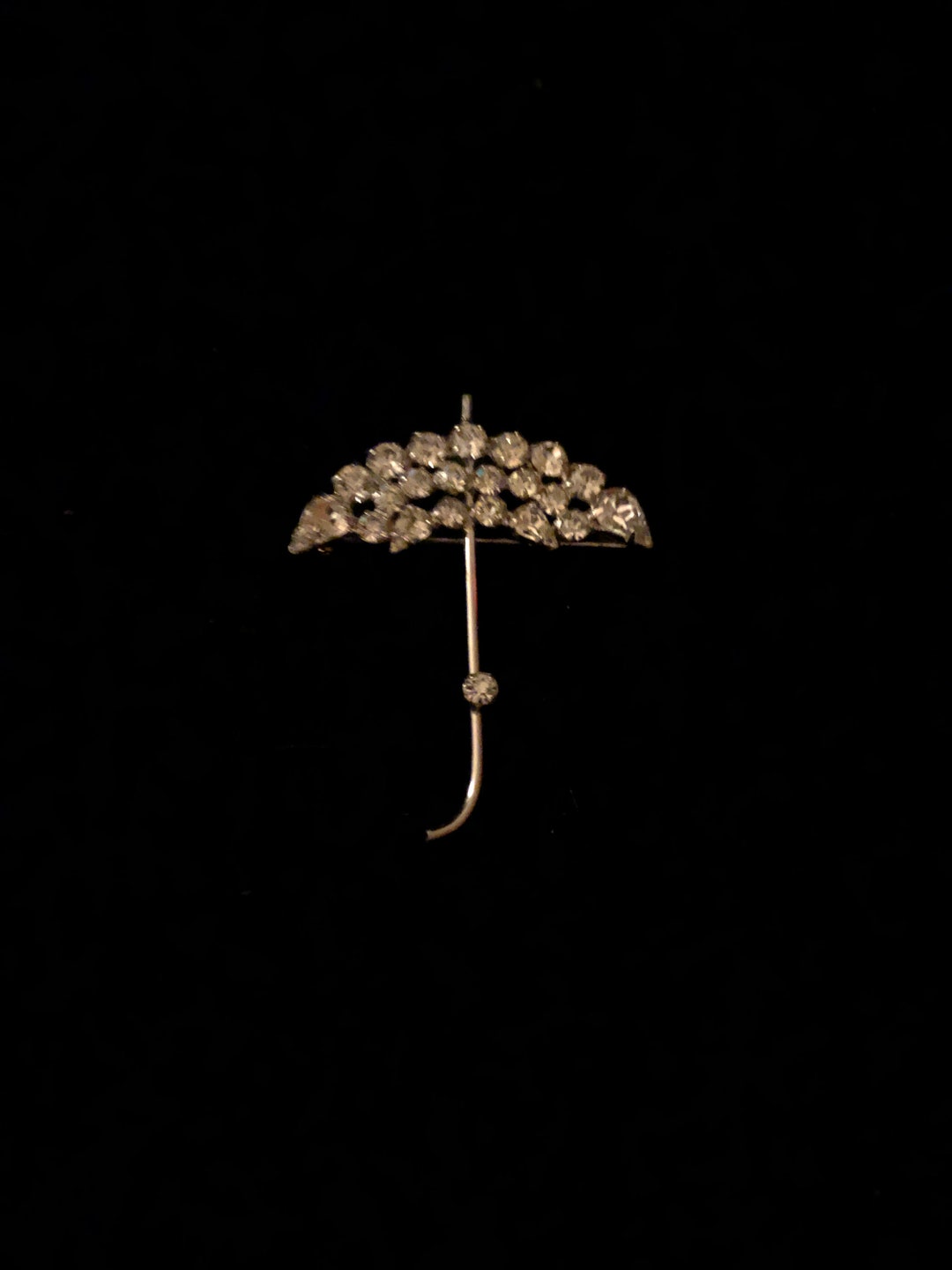 Vintage B David Rhinestone Umbrella Pin - Etsy