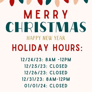 Editable Holiday Hours Template in Canva: Festive Flexibility for Your ...